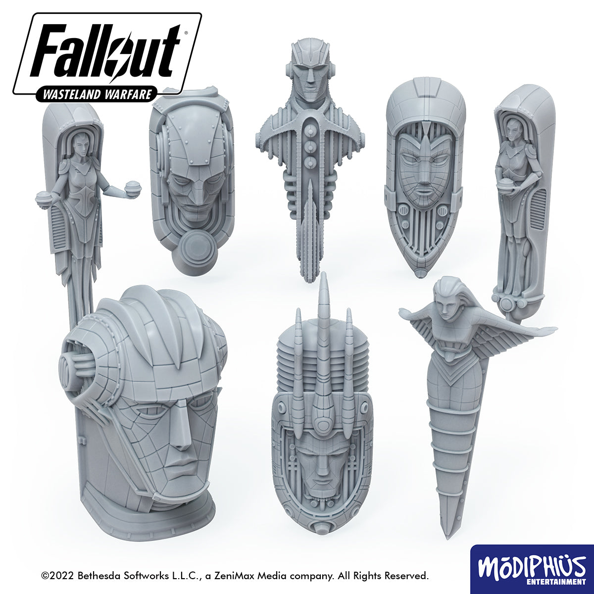 Fallout: Wasteland Warfare - Print at Home - Art Deco Statues